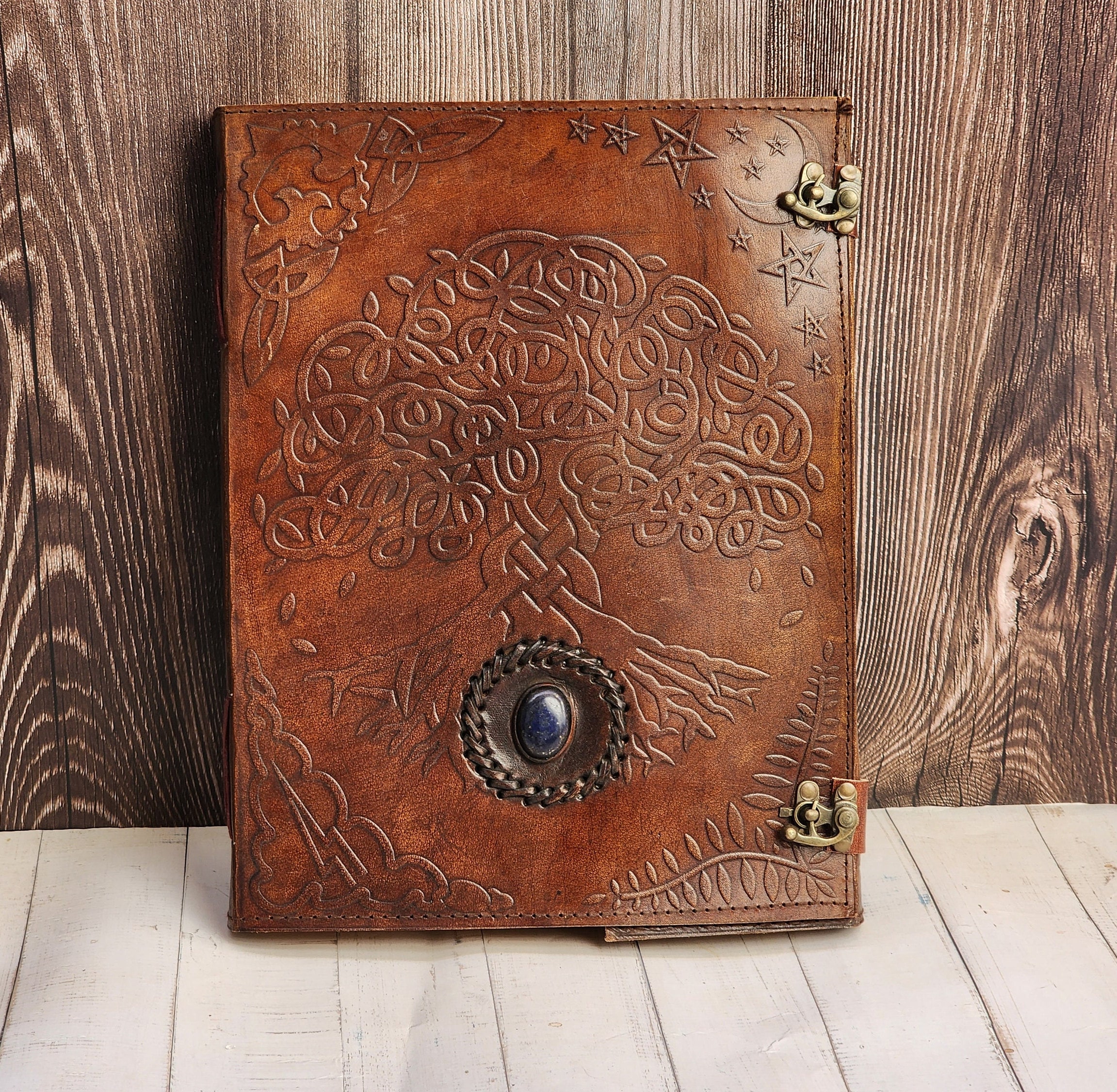 Large Tree Embossed Leather Journal Handmade Leather Notebook - Etsy