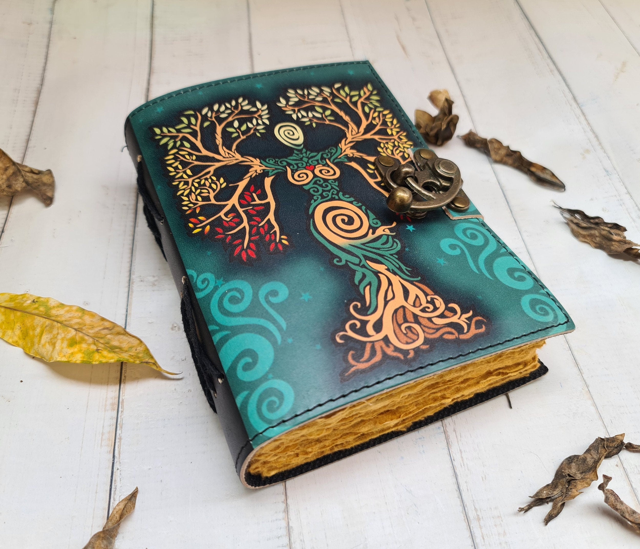 Leather Journal Mother of Earth Deckle Edge Paper Notebook - Etsy