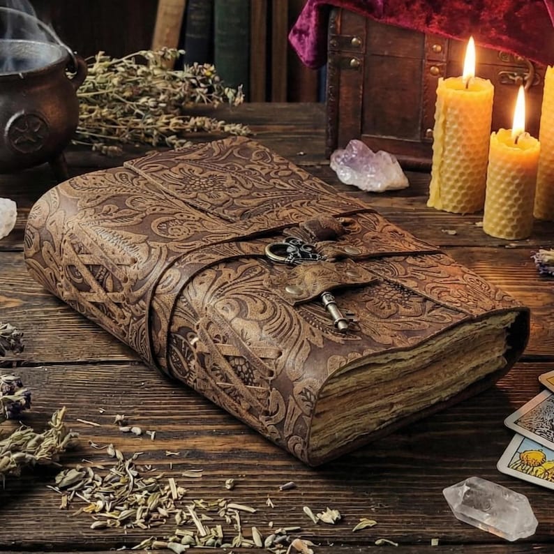 Handmade Vintage Look Leather Journal – Book of Shadows Antique Deckle ...
