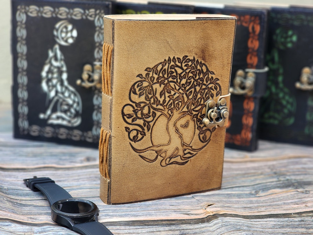 Handmade Tree of Life Embossed Leather Journal, 7 X 5 Inches Leather ...