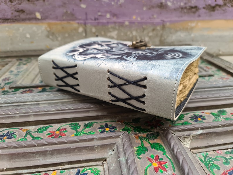 Triple Moon Goddess Leather Journal, Book of Shadows, Grimoire - Etsy UK