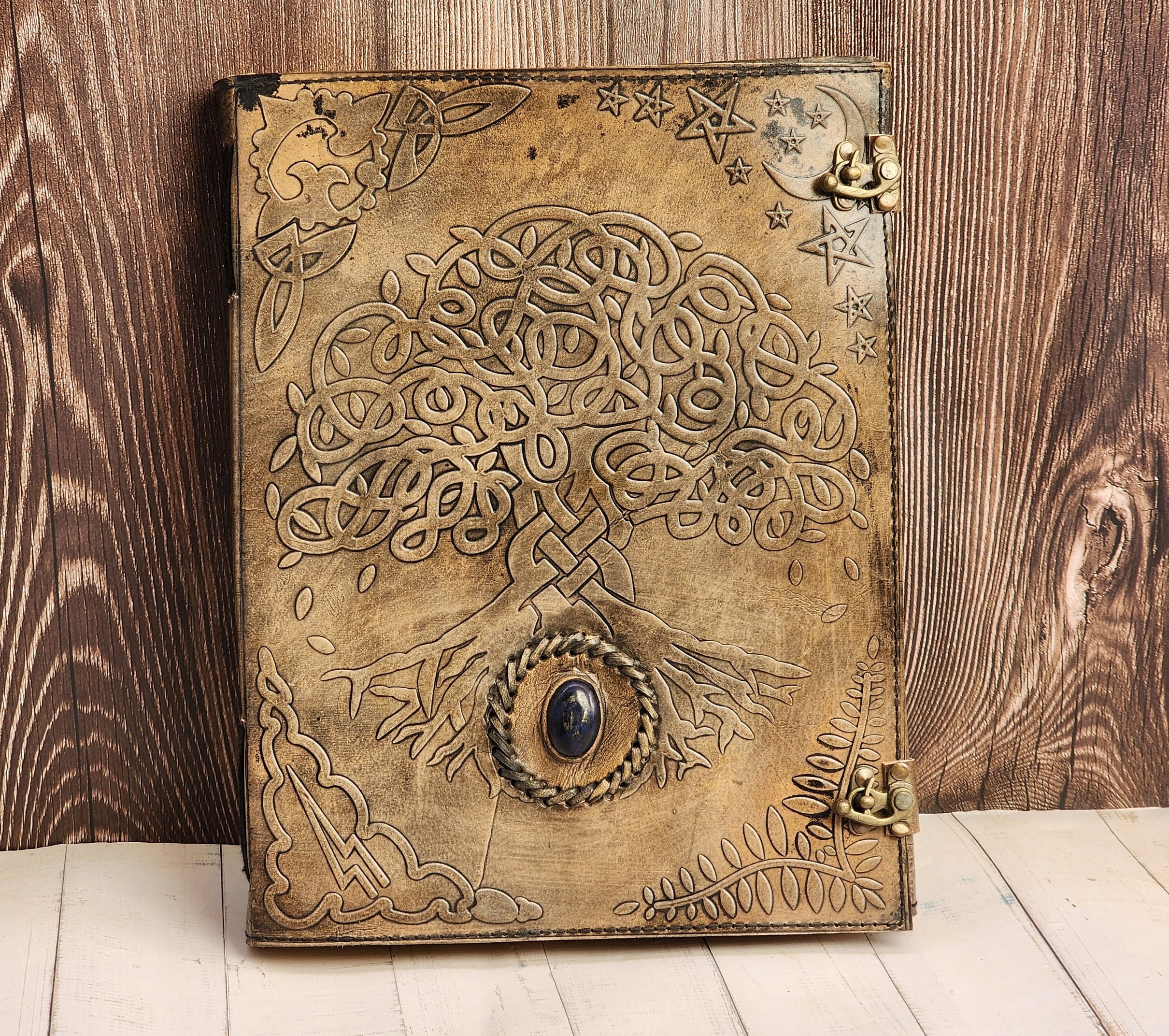Large Tree Embossed Leather Journal Handmade Leather Notebook - Etsy