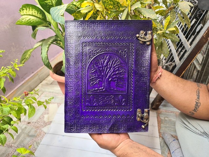 200 Pages Large Leather Journal Tree of Life Blank Journals - Etsy