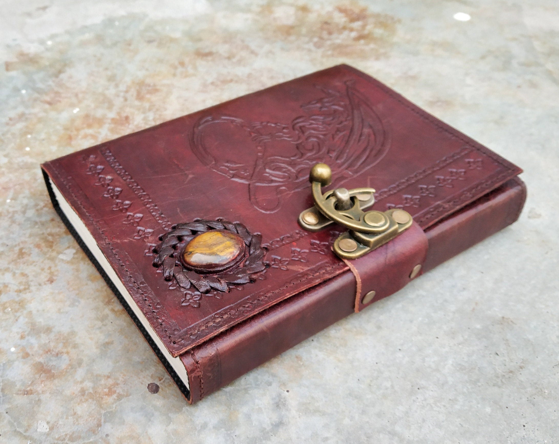 Handmade Brown Leather Journal Notebook Genuine Leather Daily | Etsy