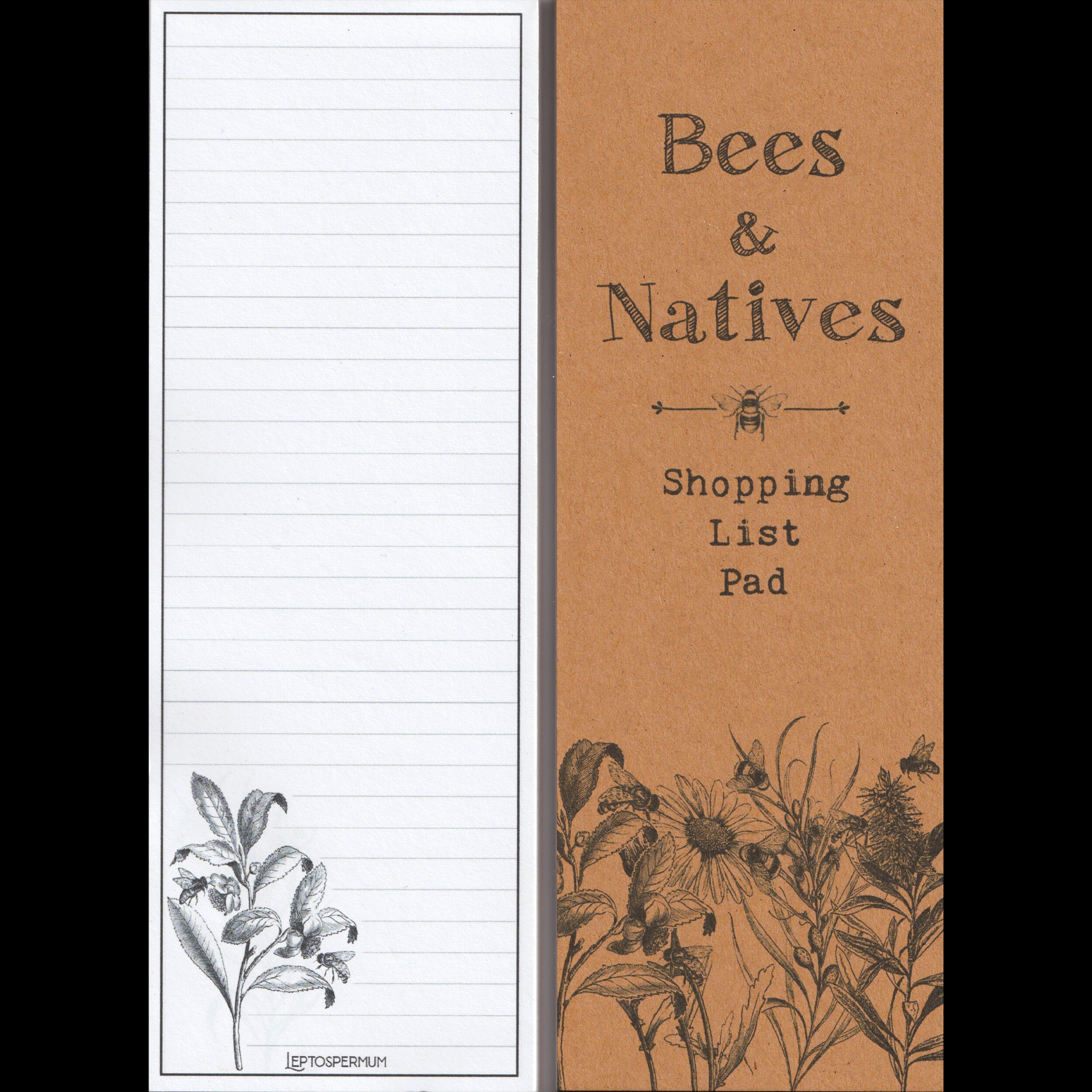 Bees and Australian Native Shopping List Pad, Recycled List Pad, Eco ...