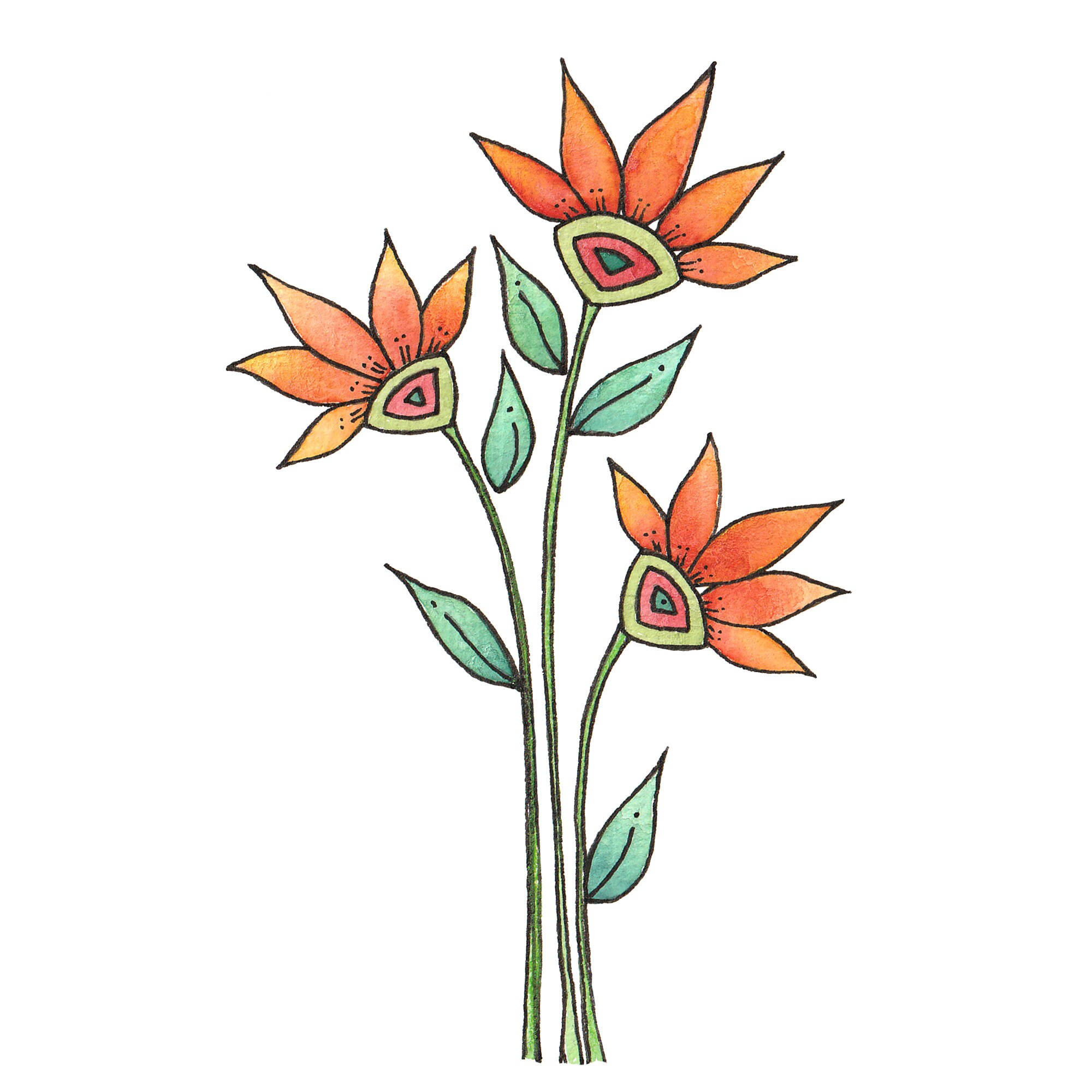 Whimsical Flowers Clip Art