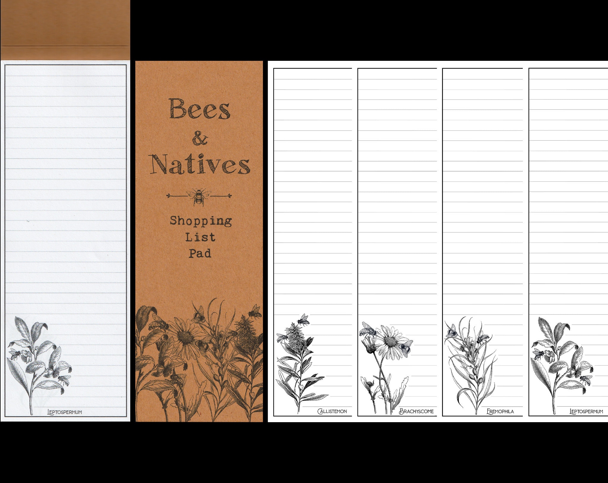 Bees and Australian Native Shopping List Pad, Recycled List Pad, Eco ...
