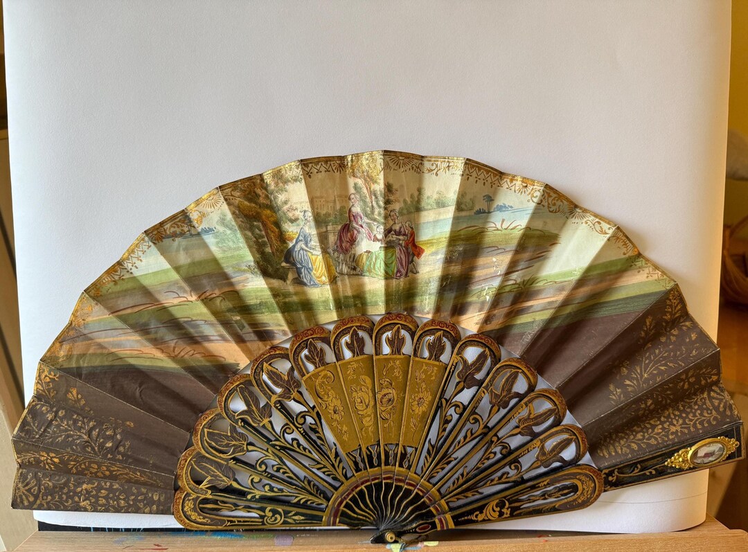 Antique French Rococo Handcrafted, Handpainted Fan - Etsy