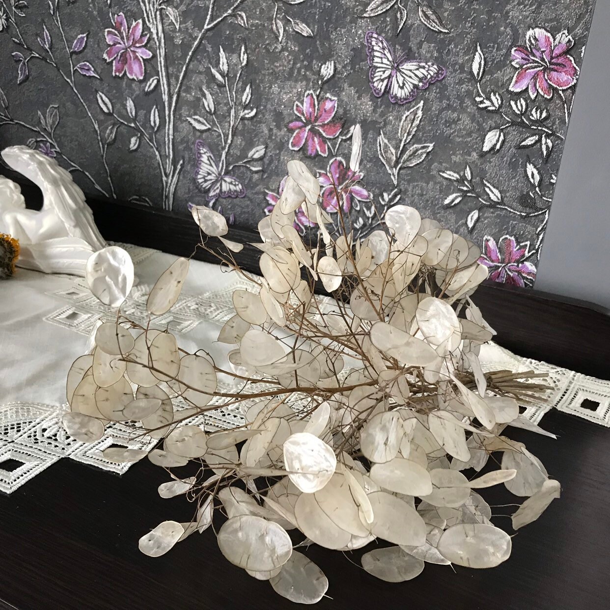10 Lunaria Branches, Dried Money Plant, Lunaria Stems, Silver Dollar ...