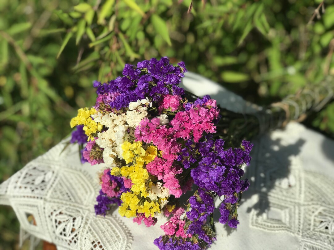Dried Statice Flower Bunch, Wedding Decor Filler, Natural Produkt - Etsy
