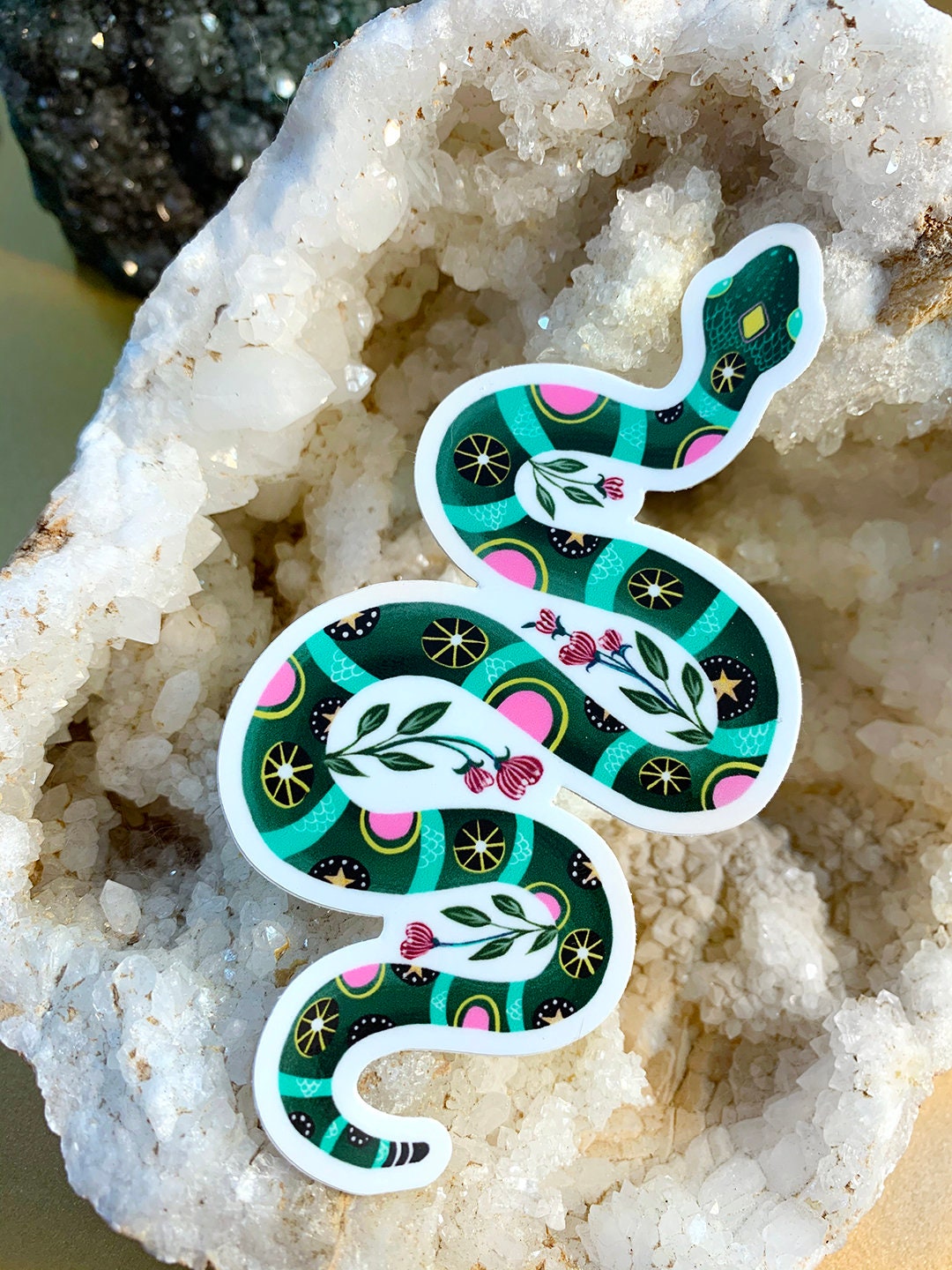 Green Snake Sticker Serpent Sticker by Christine De - Etsy