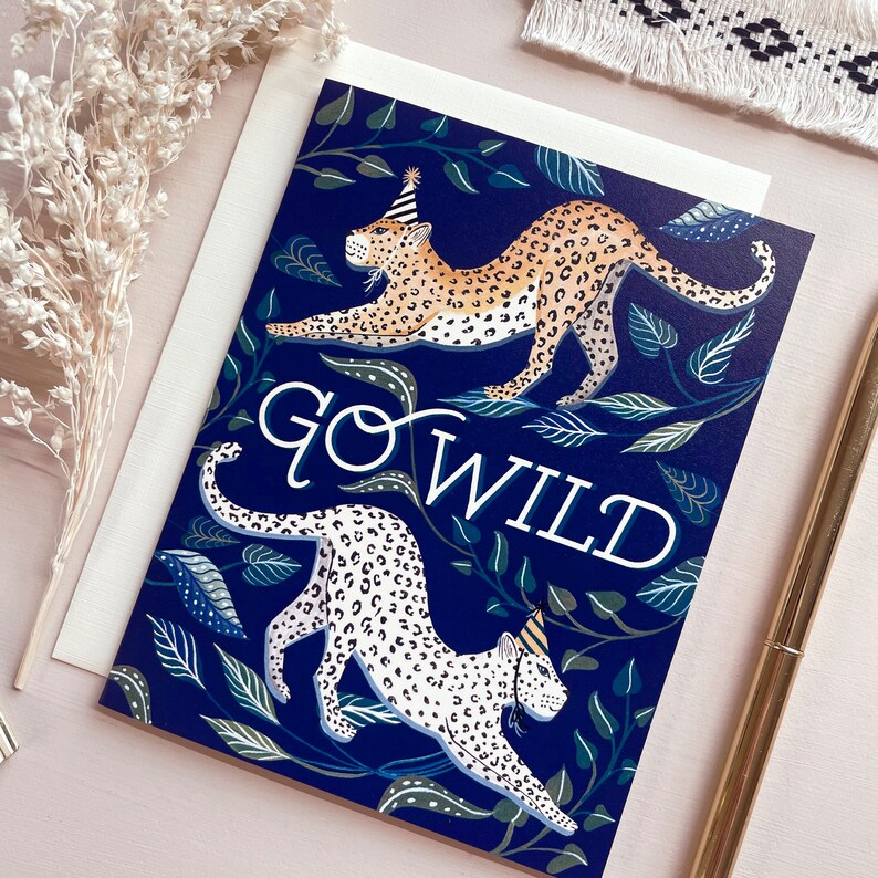 Leopard Birthday Card | Stationery | Greeting Card | by Christine De ...