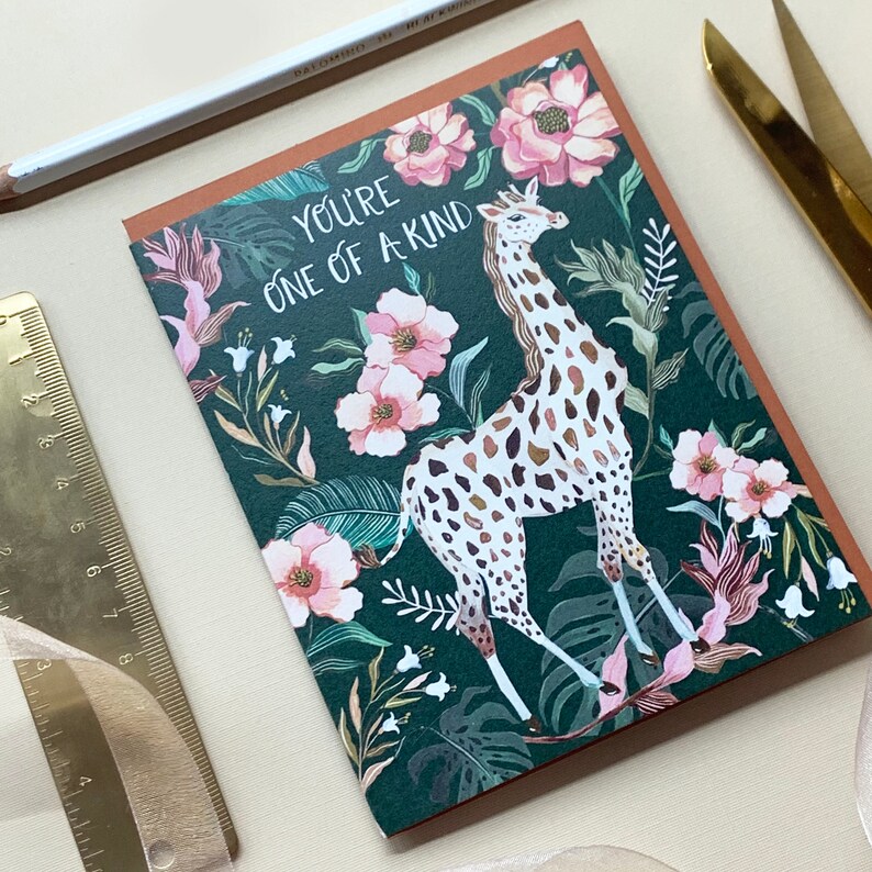 Giraffe Greeting Card | Stationery | by Christine De Carvalho - Etsy