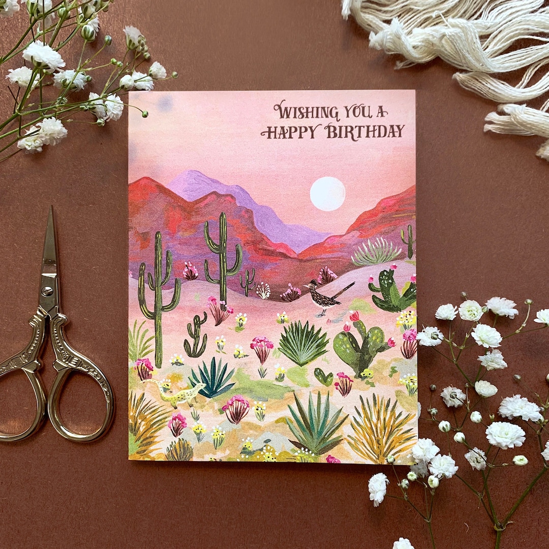 Desert Birthday Card | Stationery | Greeting Card | by Christine De ...
