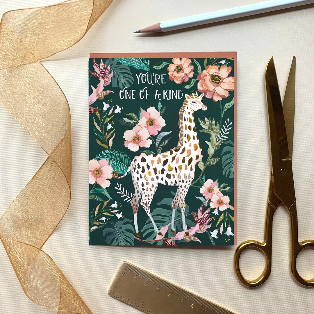 Giraffe Greeting Card | Stationery | by Christine De Carvalho - Etsy