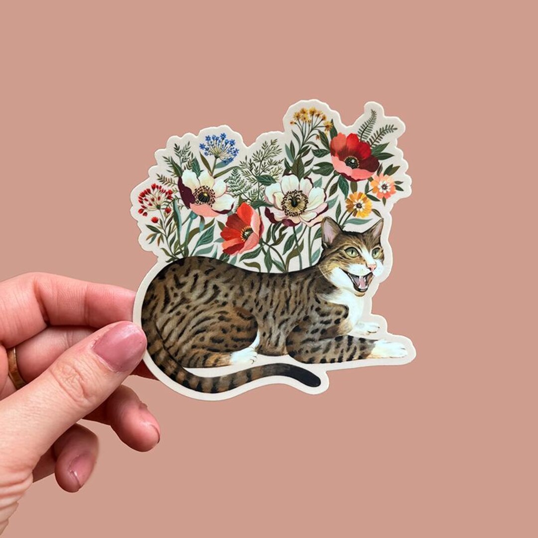 Tabby Cat Vinyl Sticker - Waterproof Matte Finish - Etsy