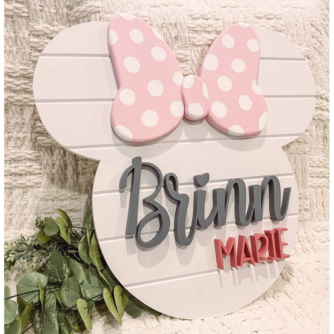 Minnie Name Sign | Disney Nursery Sign| - Etsy