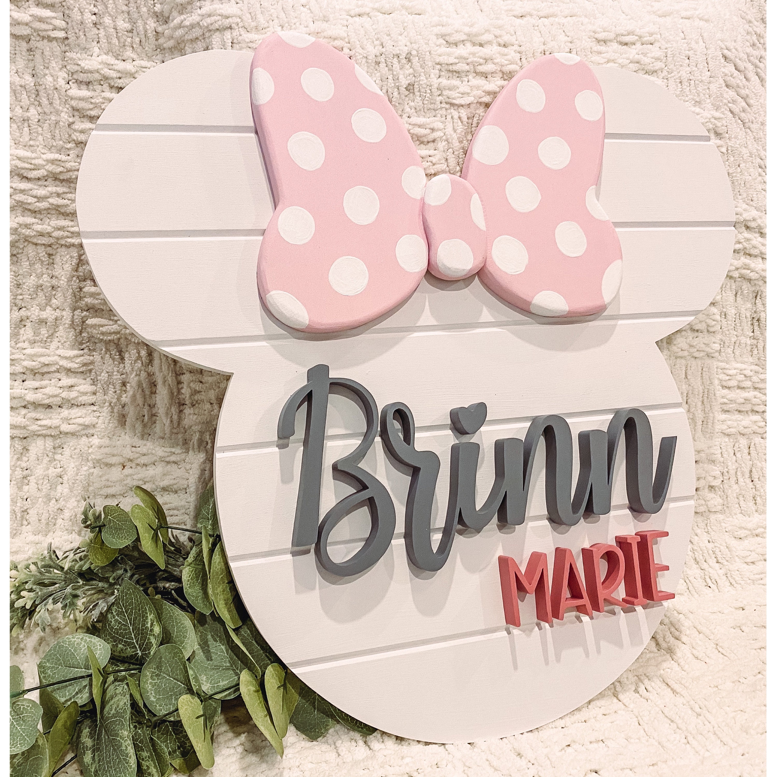Minnie Name Sign Disney Nursery Sign | Etsy