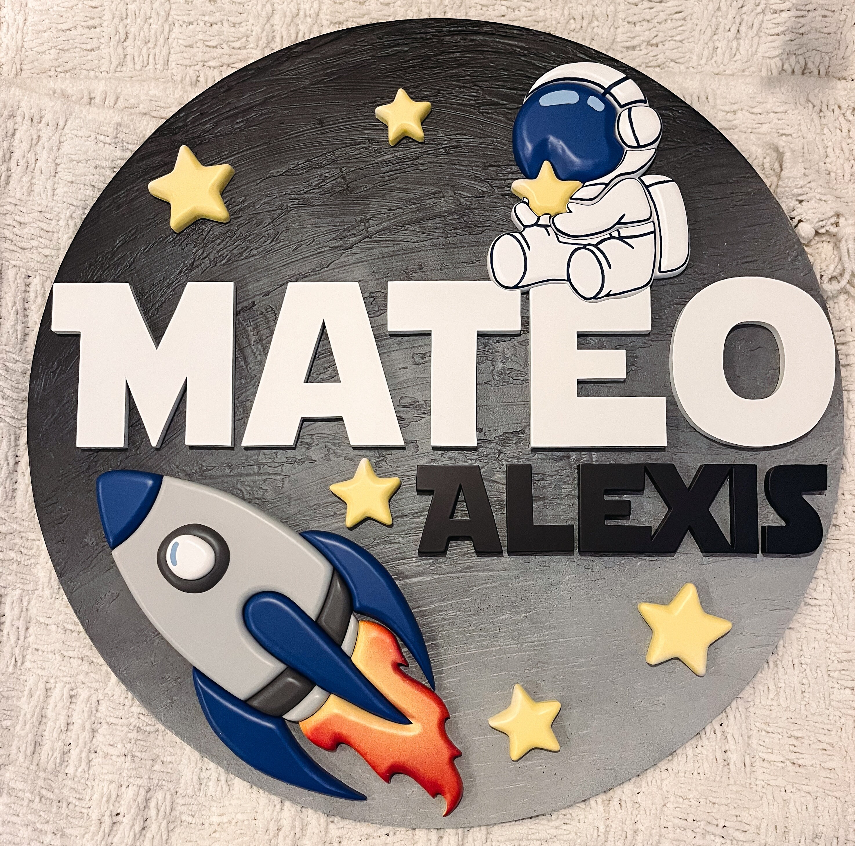 Space Themed Nursery Sign | Rocket Themed Name Sign | Custom Space Name ...