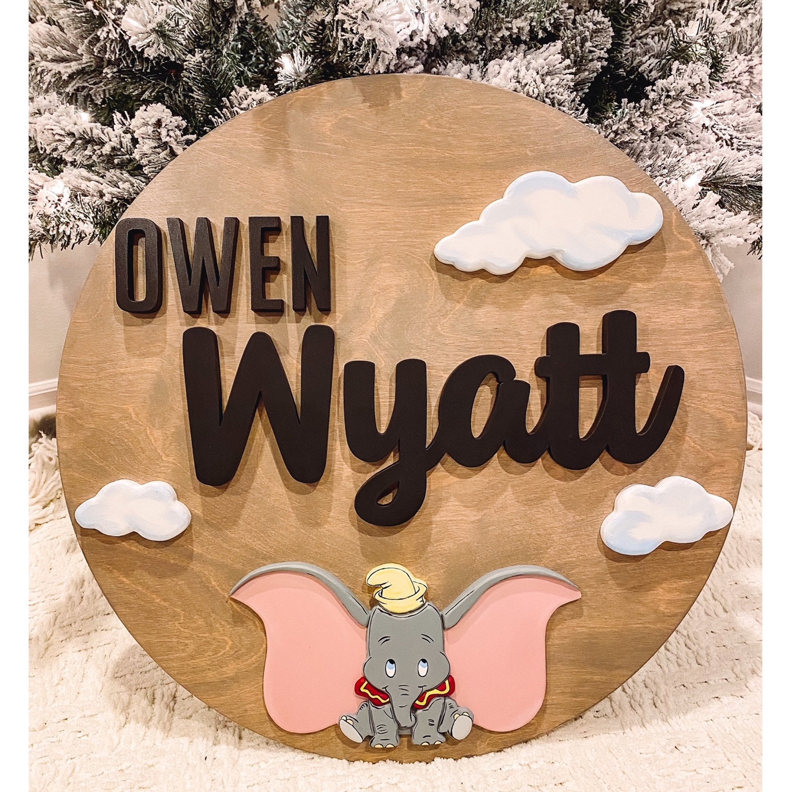 Dumbo Circle Sign Custom Name Sign Nursery Decor Disney - Etsy