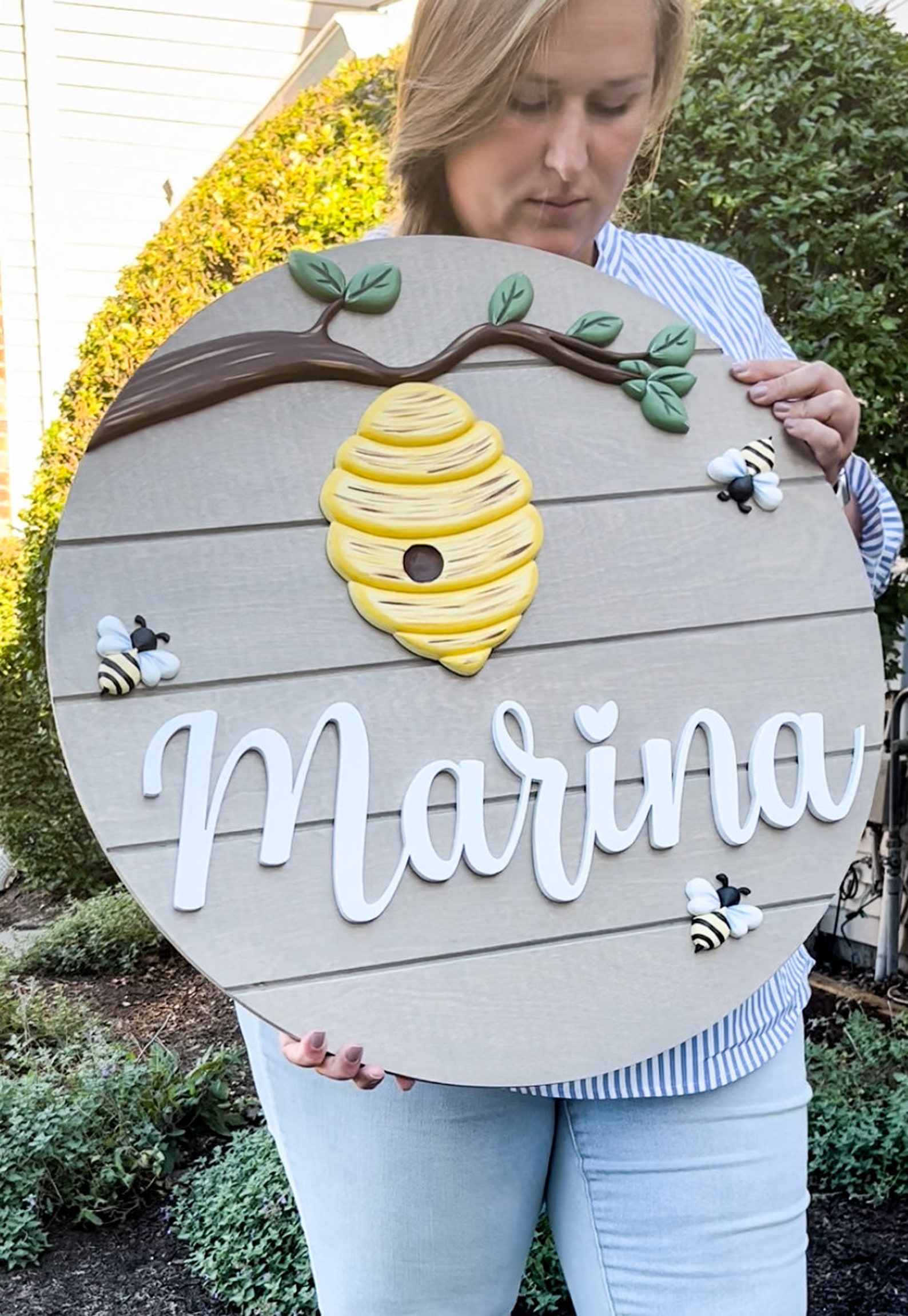 Winnie the Pooh Circle Sign winnie the Pooh Nursery Honey - Etsy