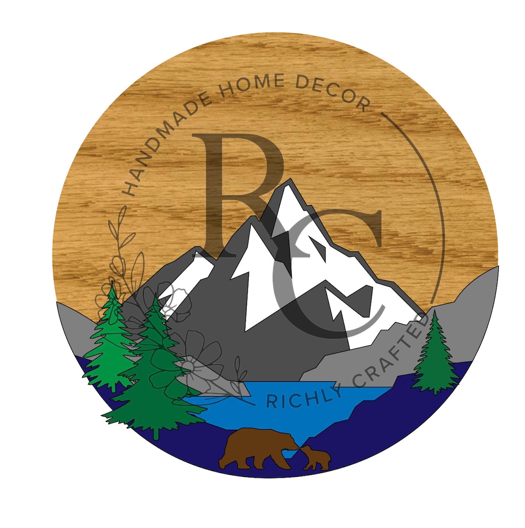 Mountain Scene SVG | Mountain Lake SVG | Lake View SVG | Woodland Svg ...