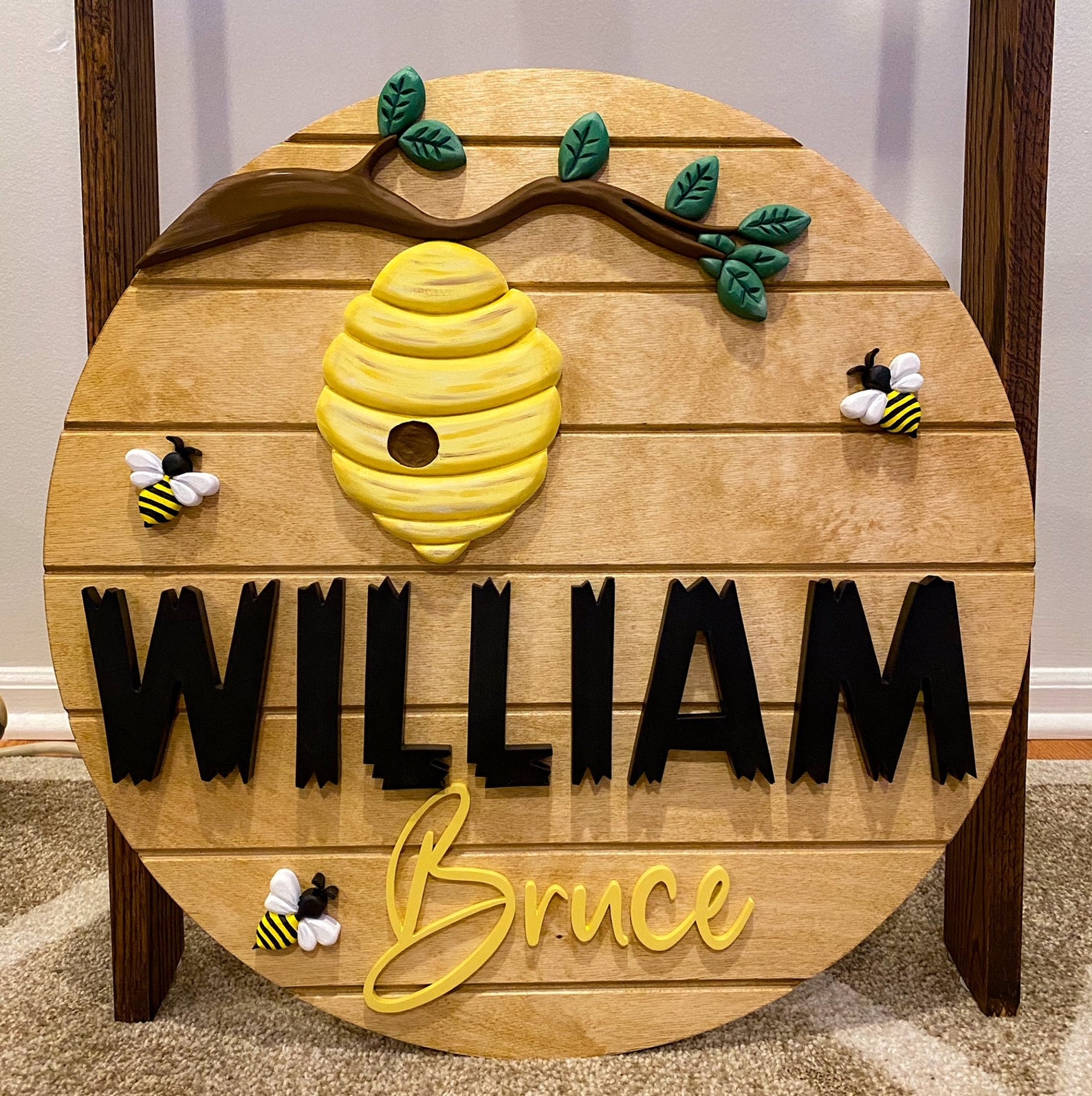 Winnie the Pooh Circle Sign winnie the Pooh Nursery Honey - Etsy