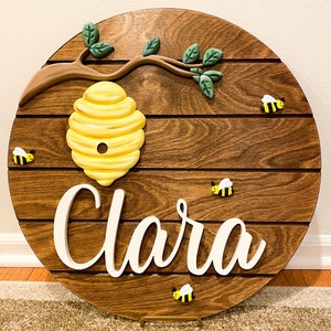 Winnie the Pooh Circle Sign winnie the Pooh Nursery Honey - Etsy