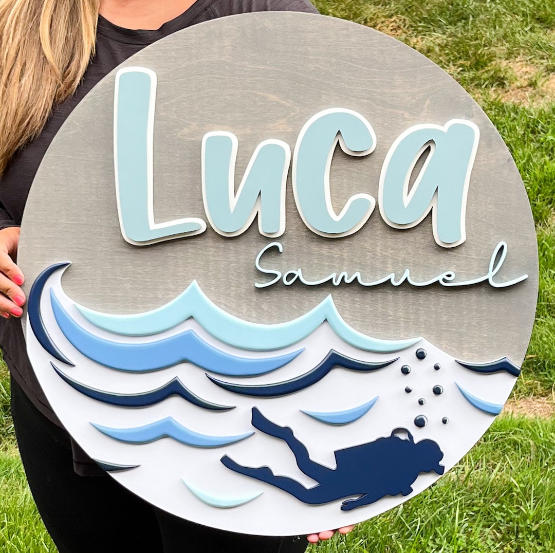Scuba Diver Sign | Under the Sea Sign | Ocean Name Sign | Ocean Nursery ...