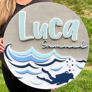Scuba Diver Sign | Under the Sea Sign | Ocean Name Sign | Ocean Nursery ...
