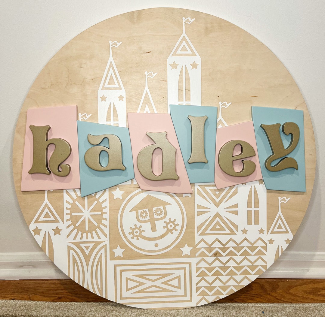 Small World Name Sign | Small World Sign | Wood Nursery Name Sign ...