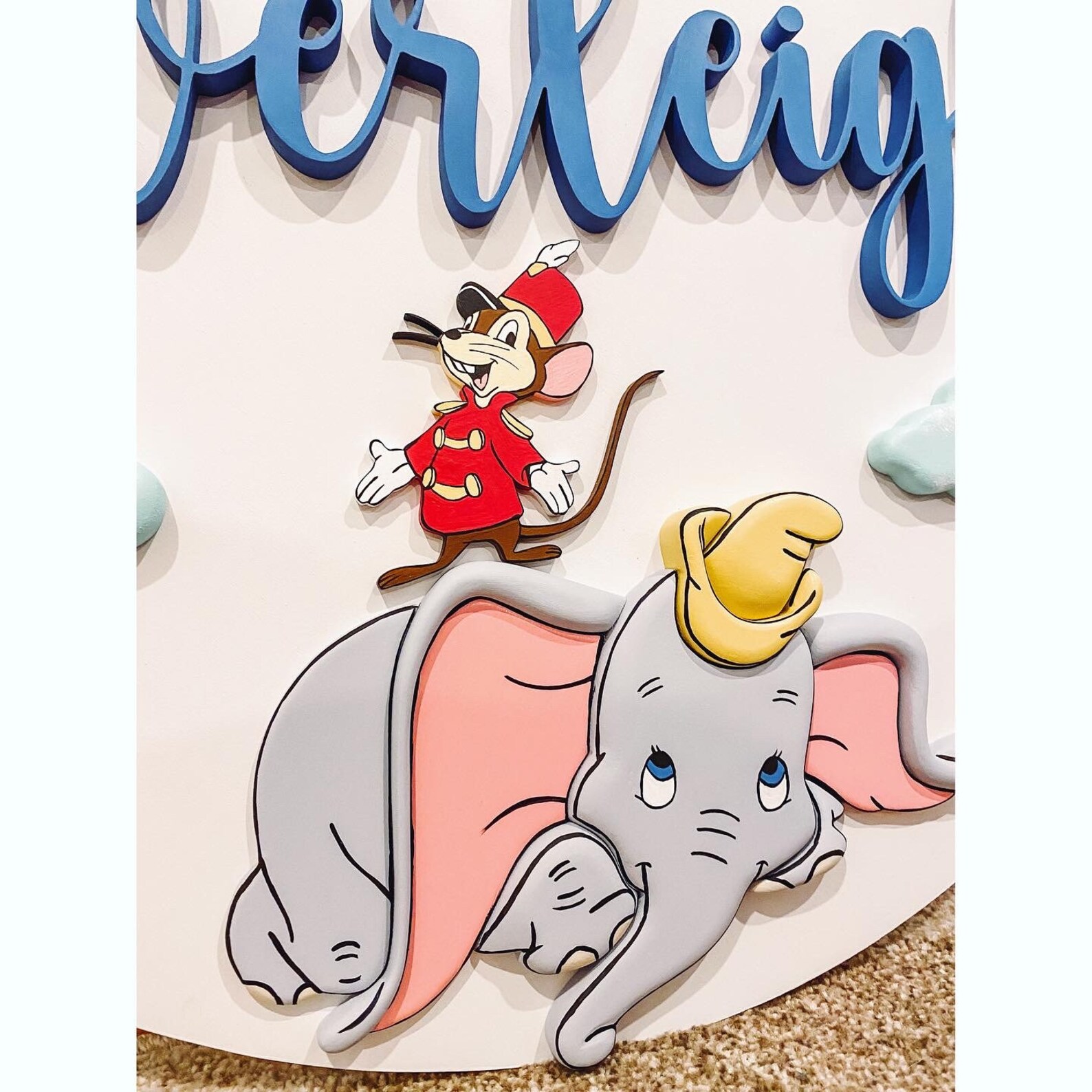 Dumbo Circle Sign Custom Name Sign Dumbo & Timothy Sign - Etsy