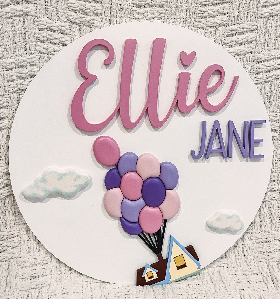 UP Circle Sign | Disney UP Name Sign | Custom Name Sign | Nursery Decor ...