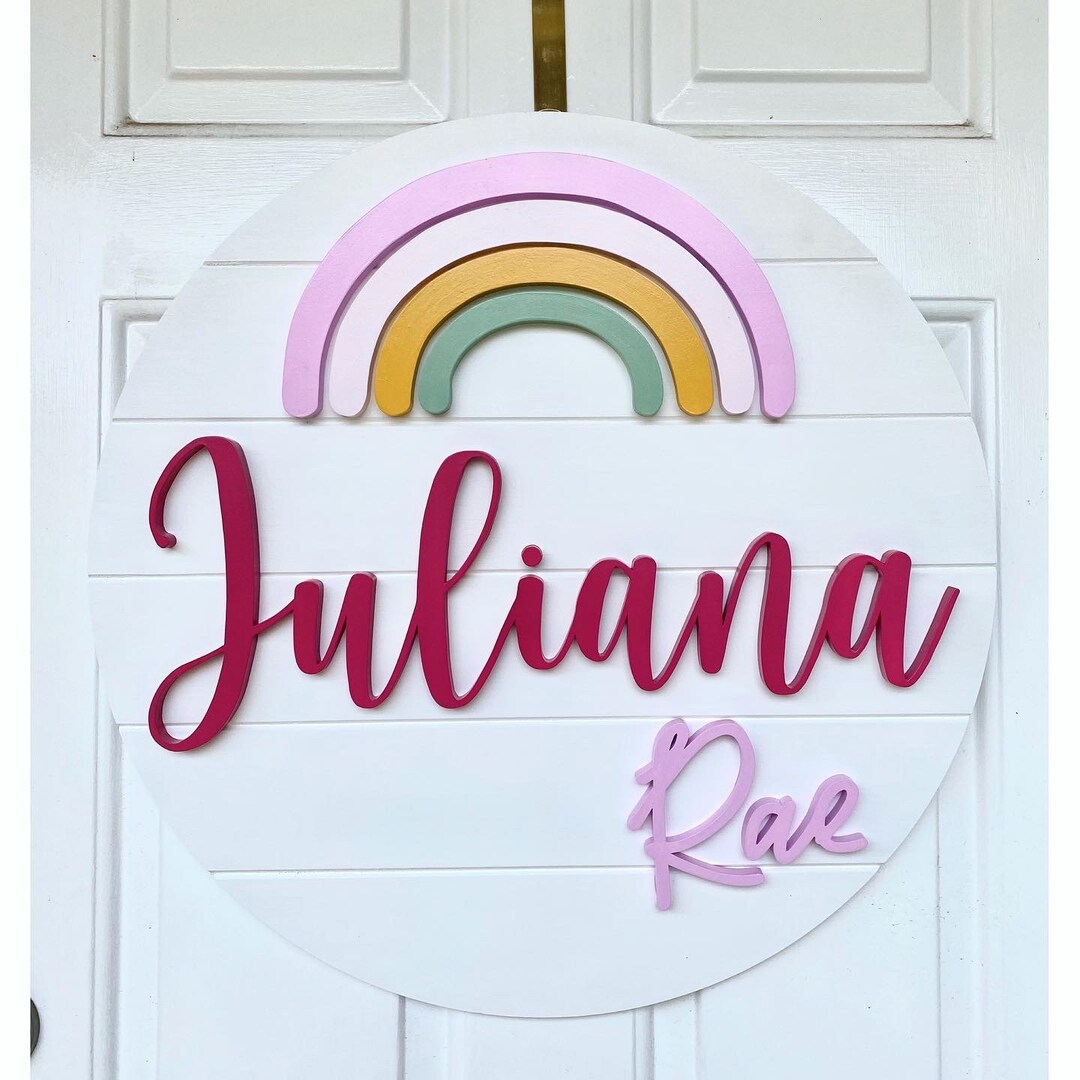 Rainbow Name Sign | Over the Rainbow Nursery Sign| Rainbow Nursery ...