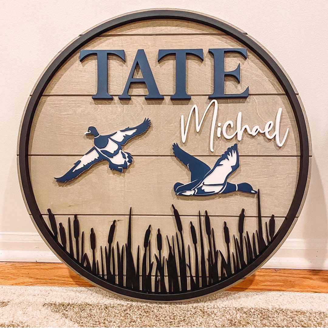 Duck Hunting Nursery Name Sign | Duck Name Sign | Custom Duck Name Sign ...
