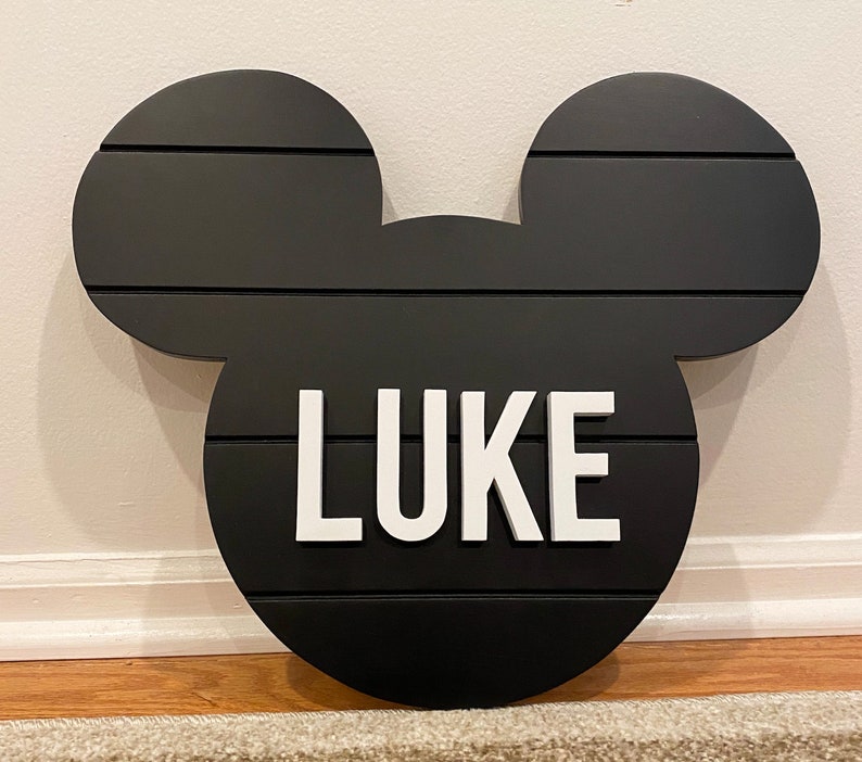 Mickey Mouse Sign Mickey Name Sign Custom Mickey Sign - Etsy