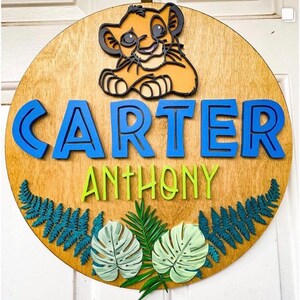 Lion King Wood Name Sign | Custom Simba Nursery Name Sign | Disney ...