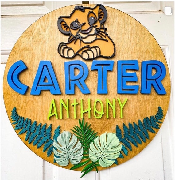Lion King Wood Name Sign Custom Simba Nursery Name Sign | Etsy