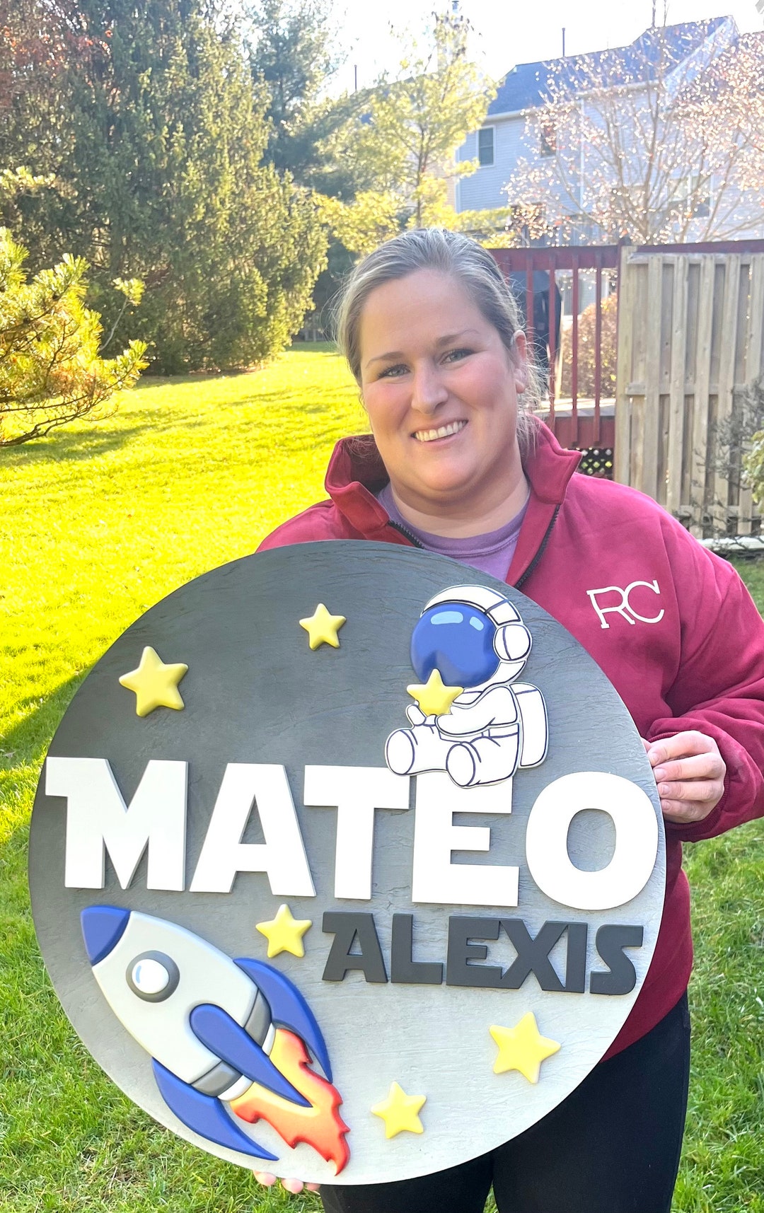 Space Themed Nursery Sign Rocket Themed Name Sign Custom Space Name ...