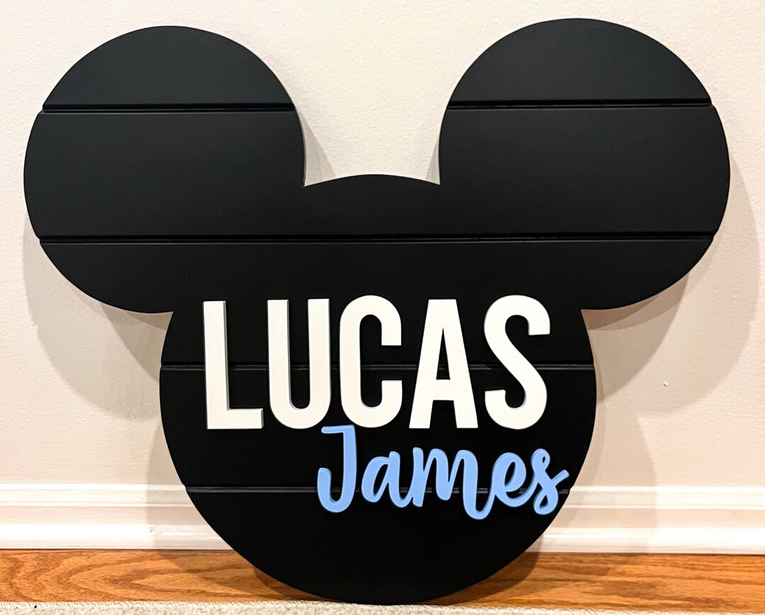 Mickey Mouse Sign | Mickey Name Sign| Custom Mickey Sign | Disney ...