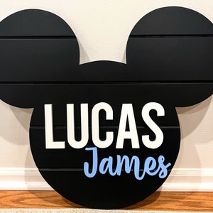 Mickey Mouse Sign Mickey Name Sign Custom Mickey Sign - Etsy