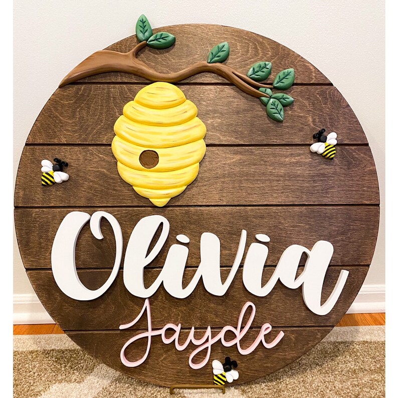 Winnie the Pooh Circle Sign winnie the Pooh Nursery Honey - Etsy