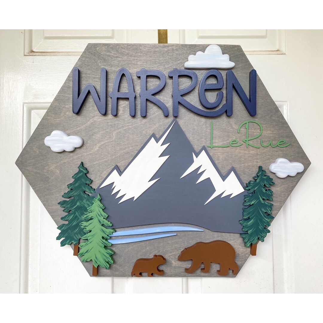 Forest Nursery Name Sign Wood Nursery Name Sign Custom Forest Nursery ...