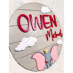 Dumbo Circle Sign Custom Name Sign Nursery Decor Disney - Etsy