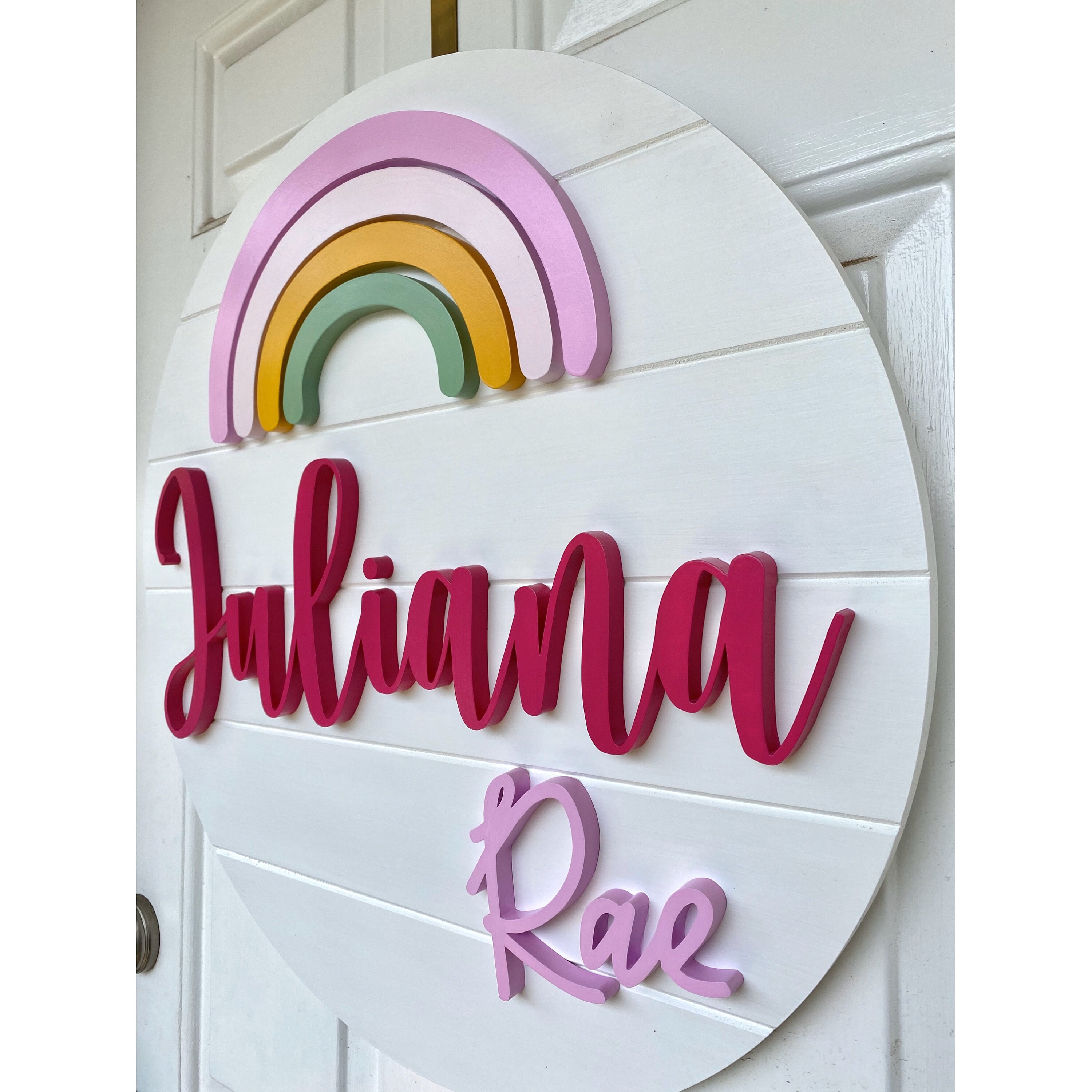 Rainbow Name Sign | Over the Rainbow Nursery Sign| Rainbow Nursery ...
