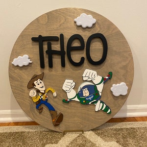 Toy Story Circle Sign | Custom Name Sign | Nursery Decor | Disney Decor ...