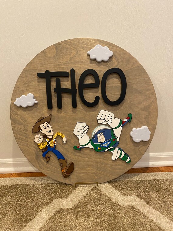 Toy Story Circle Sign Custom Name Sign Nursery Decor | Etsy