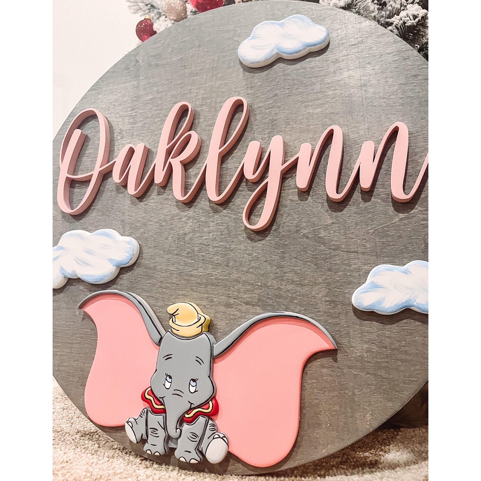 Dumbo Circle Sign Custom Name Sign Nursery Decor Disney - Etsy