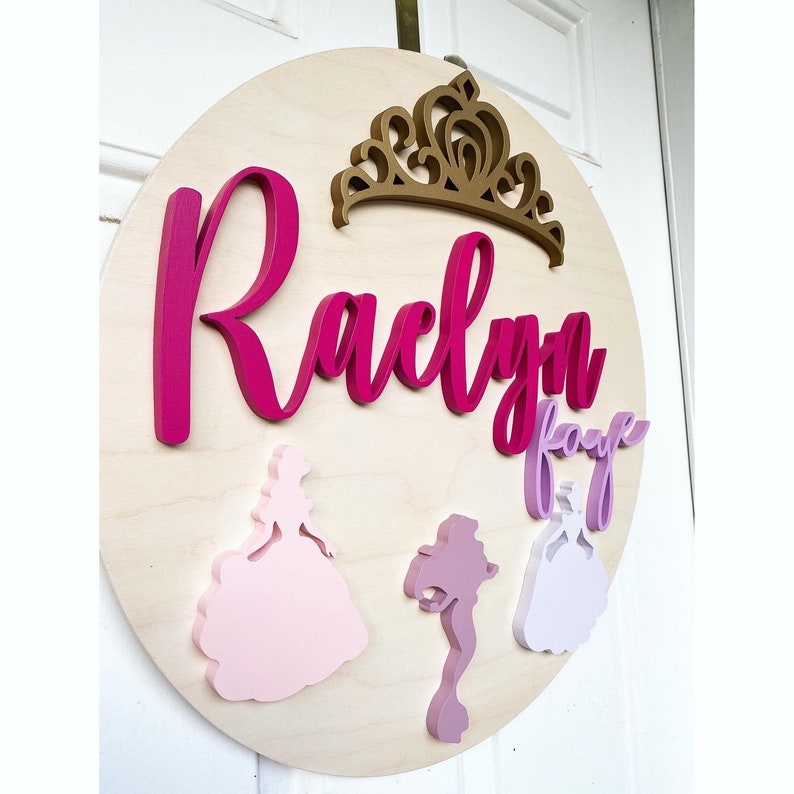 Princess Nursery Name Sign Crown Wood Name Sign Baby Name - Etsy