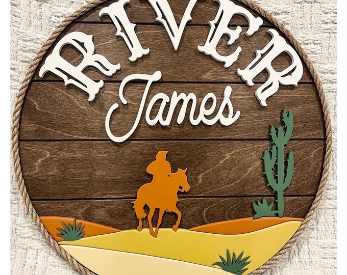 Western Cowboy Sign | Custom Name Sign | Cowboy Sign | Western Nursery ...
